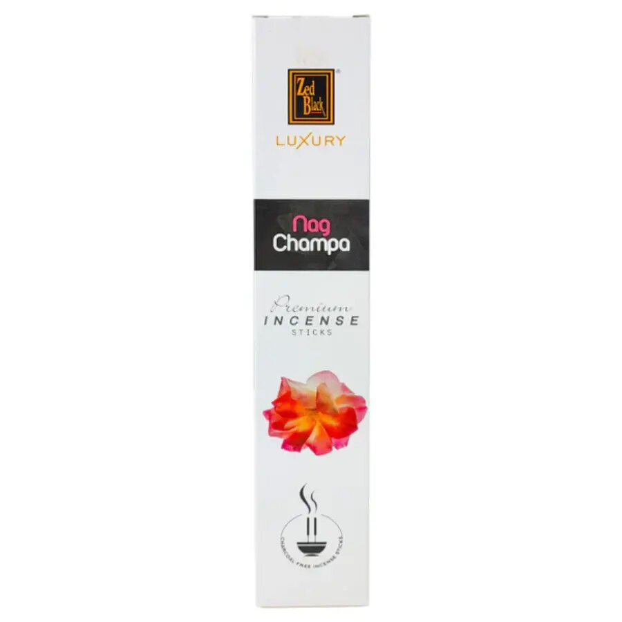 Luxury NAG CHAMPA Premium Incense Sticks, Zed Black (Лакшери НАГ чампа премиум благовония палочки, Зед Блэк), уп. 15 г.