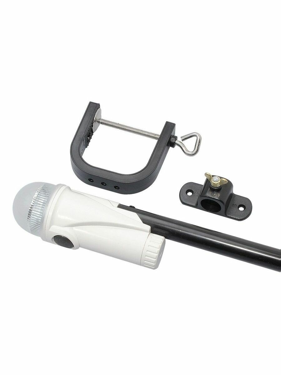 Огонь круговой светодиодный для установки на лодке на переносной стойке, на батарейках, 650 мм, Тайвань