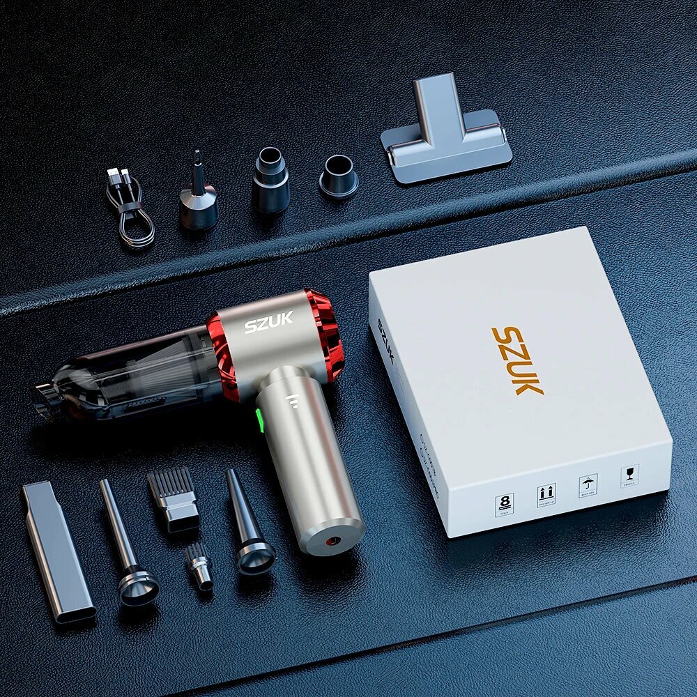 SZUK Самый продаваемый автомобильный мини пылесос, 985000 Па беспроводной пылесос мощным Max Red
