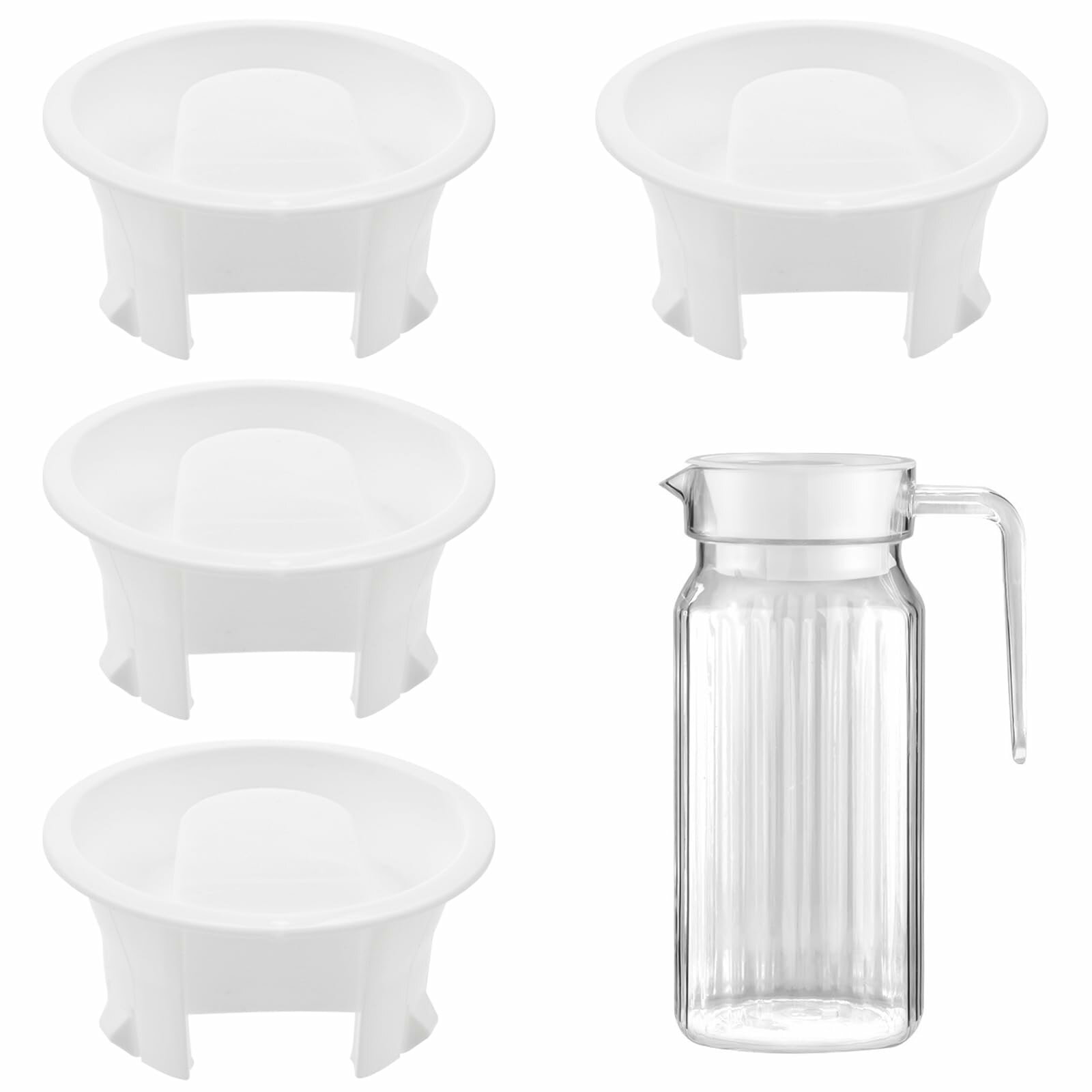 Пакет из четырёх крышек для кувшина для воды, пластиковые крышки, которые не пропускают пыль и устойчивы к брызгам, это принадлежности для подачи напитков, предназначенные для стеклянного кувшина