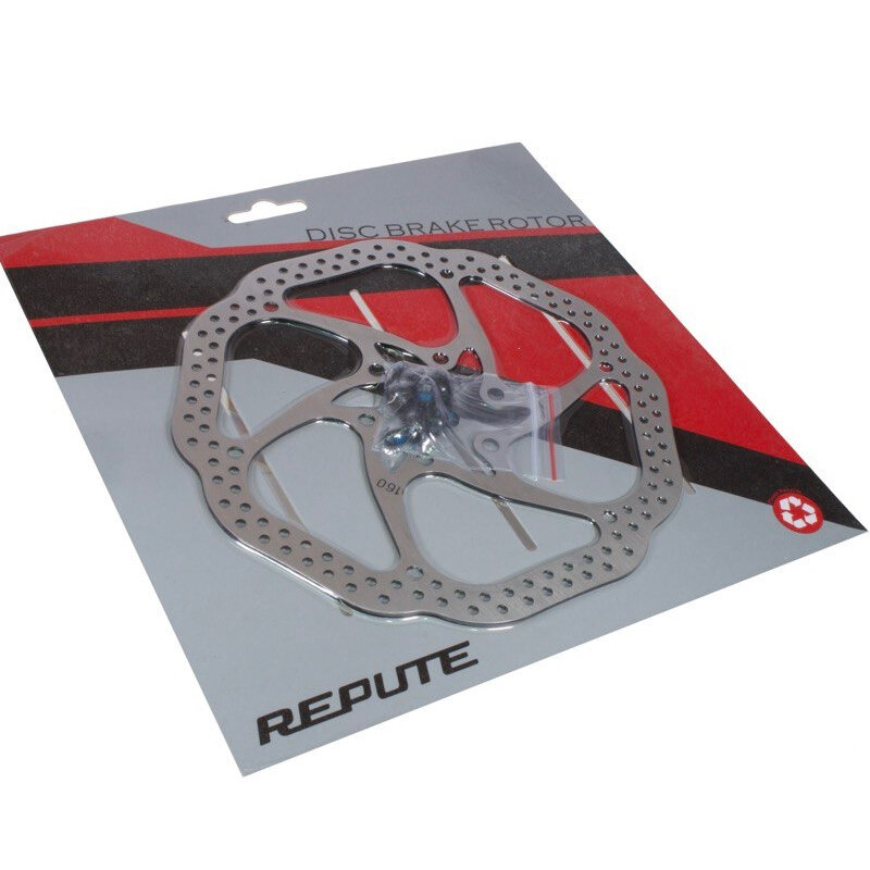 Ротор дискового тормоза REPUTE RPT-003 160мм, под 6 болтов, PCD 44мм, серебристый, сталь