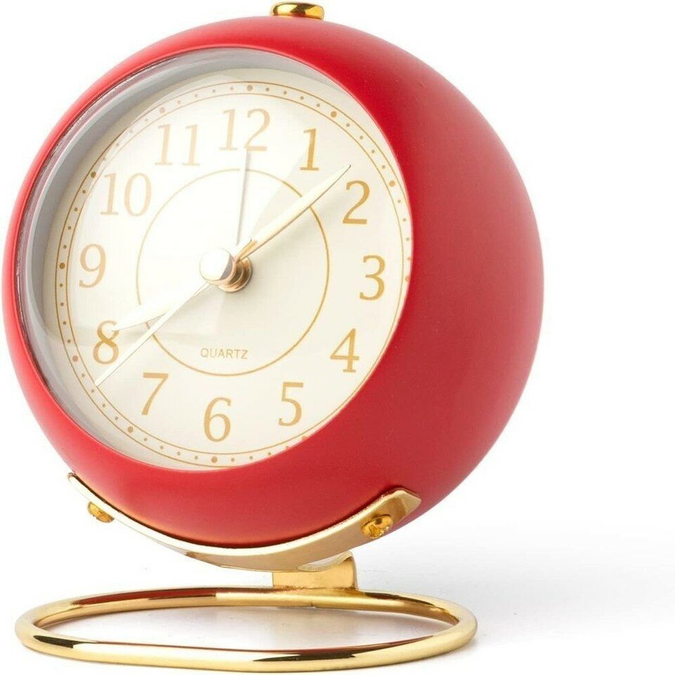 Бесшумный будильник в стиле ретро с ночником, симпатичные настольные часы для спальни и офиса, тихий дизайн без тиканья