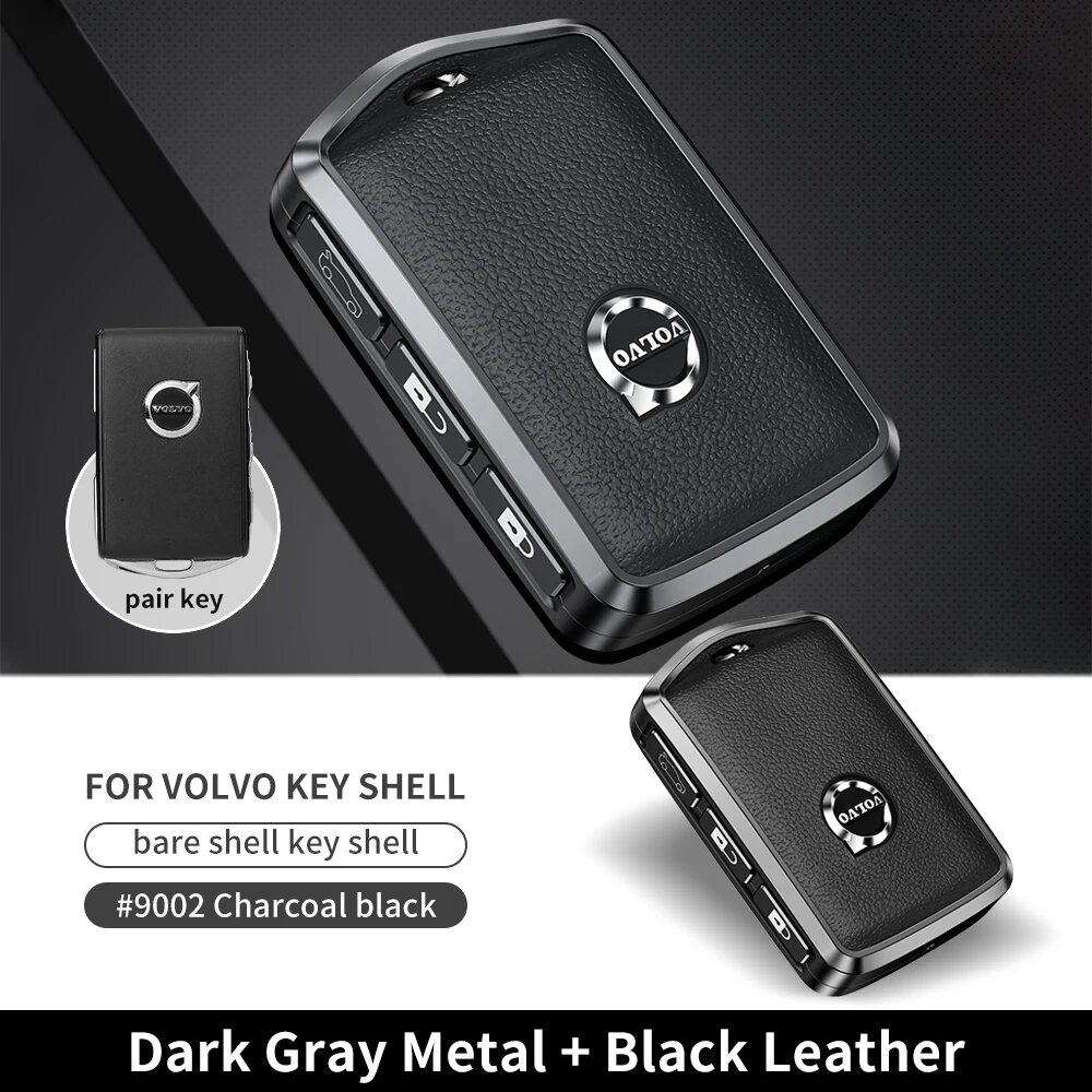 Автомобильный чехол для дистанционного ключа для Volvo XC60 XC40 XC90 S90 V60 S60 V90 2010-2022, металлический держатель из воловьей кожи, защитный брелок для ключей