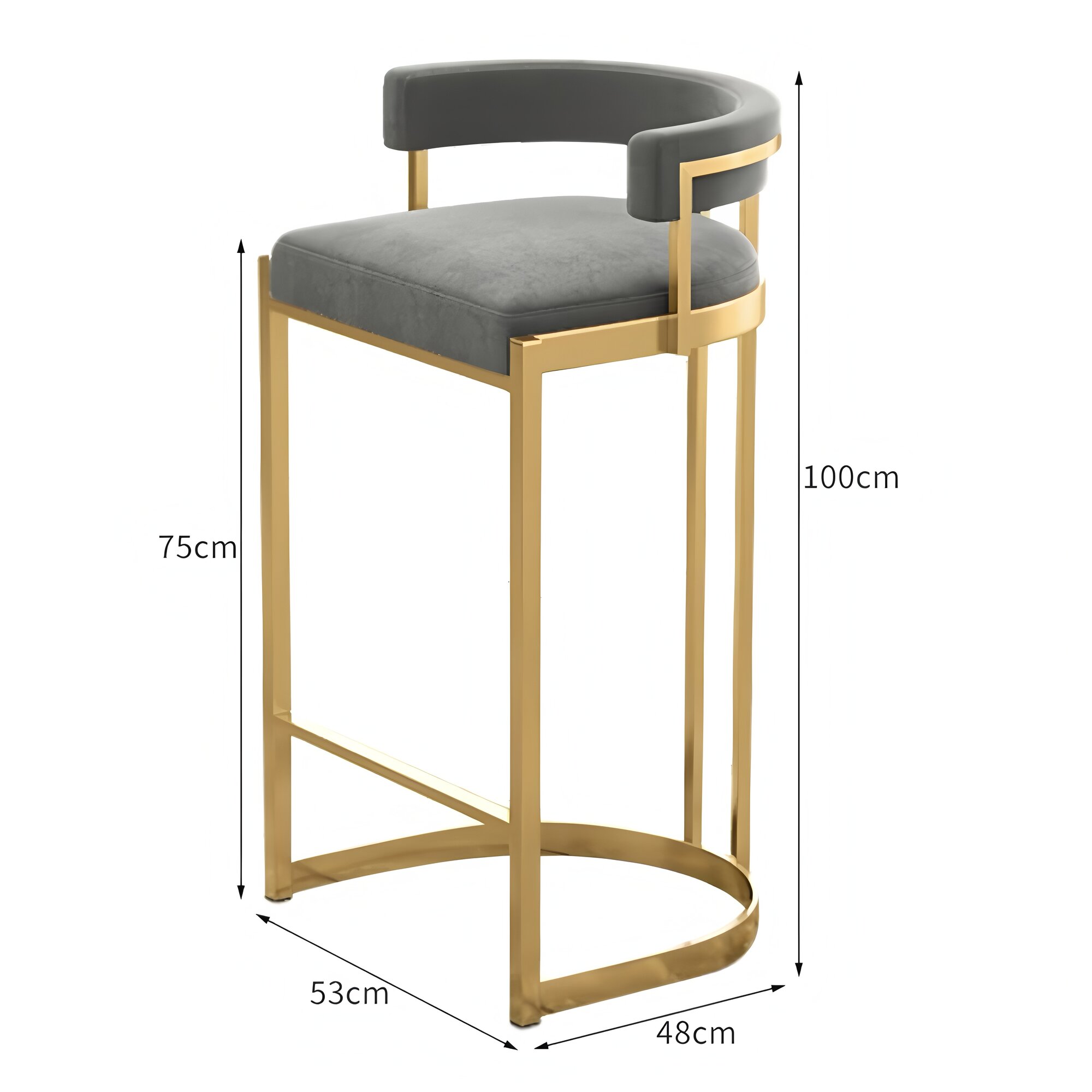 Барный стул "Роскошь", искусственная фланель, высота сиденья 75см