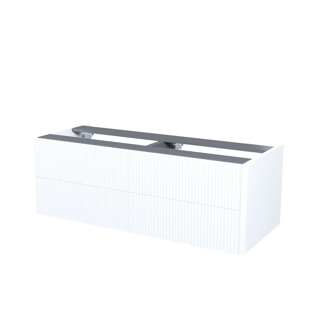 Тумба под раковину без столешницы IDDIS Aiger 120 подвесная, белая, матовая, из МДФ, тумба для ванной, с ящиками, с доводчиками