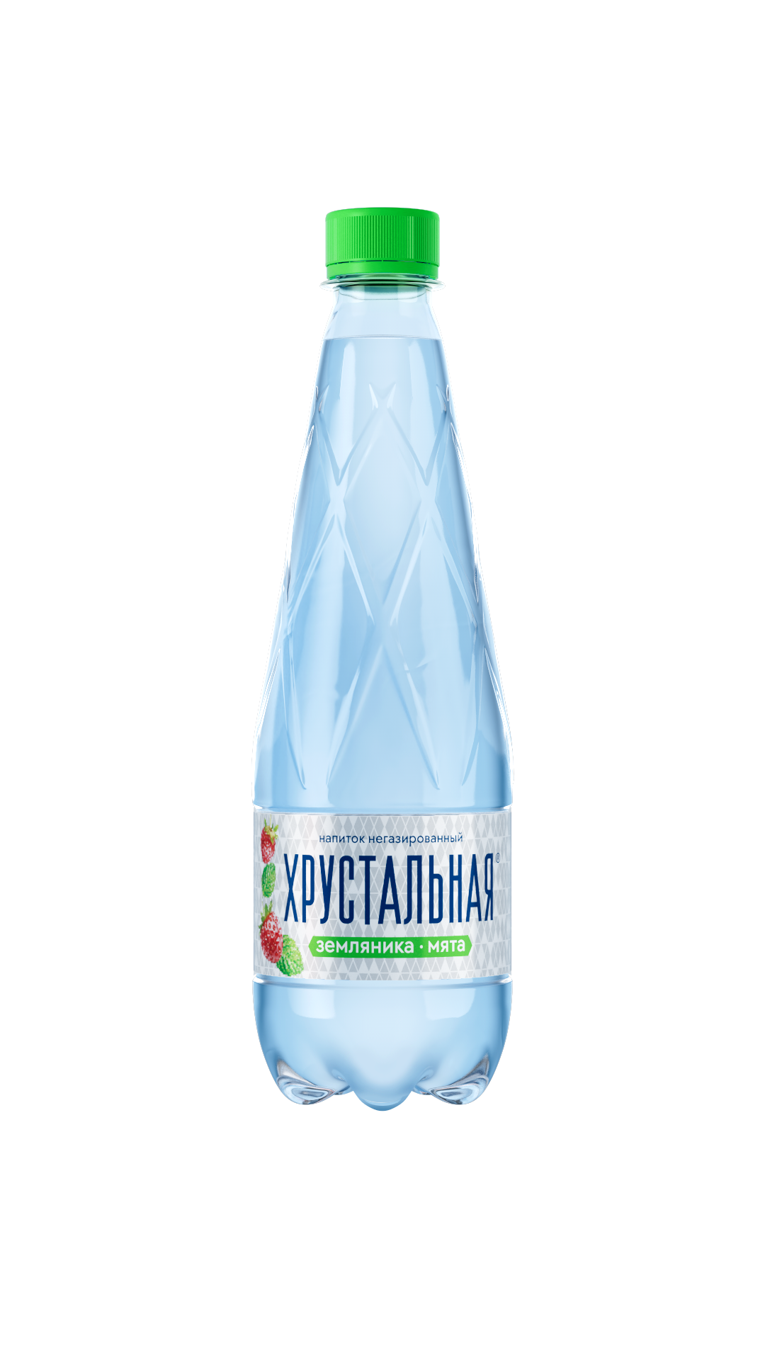 Вода питьевая Хрустальная Негазированная Земляника-Мята, 12 шт. х 0,5 л, пластиковая бутылка