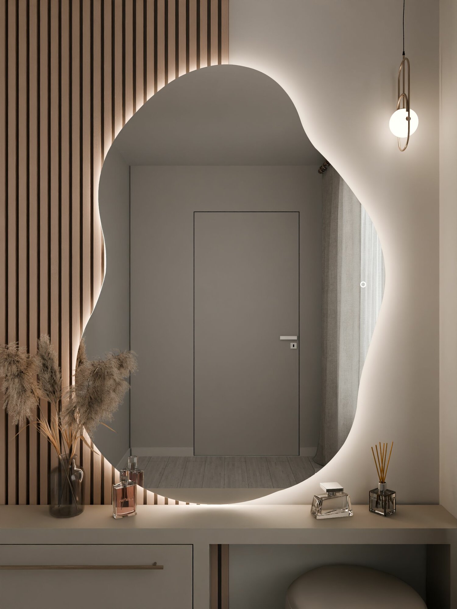 Зеркало 150х110 см. CLOUD MIRROR М1 настенное фигурное сенсорное