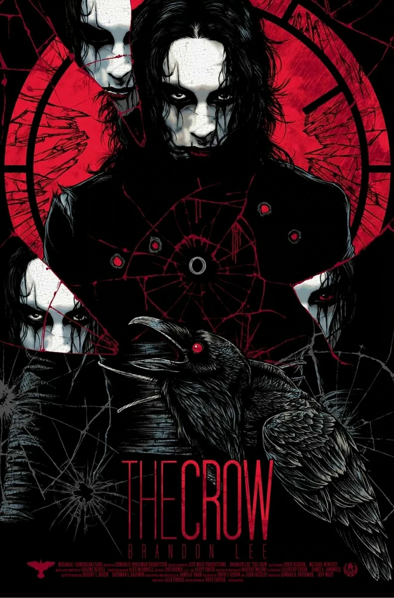 Плакат, постер The Crow, 1994. Ворон кино на холсте, размер 21х30см