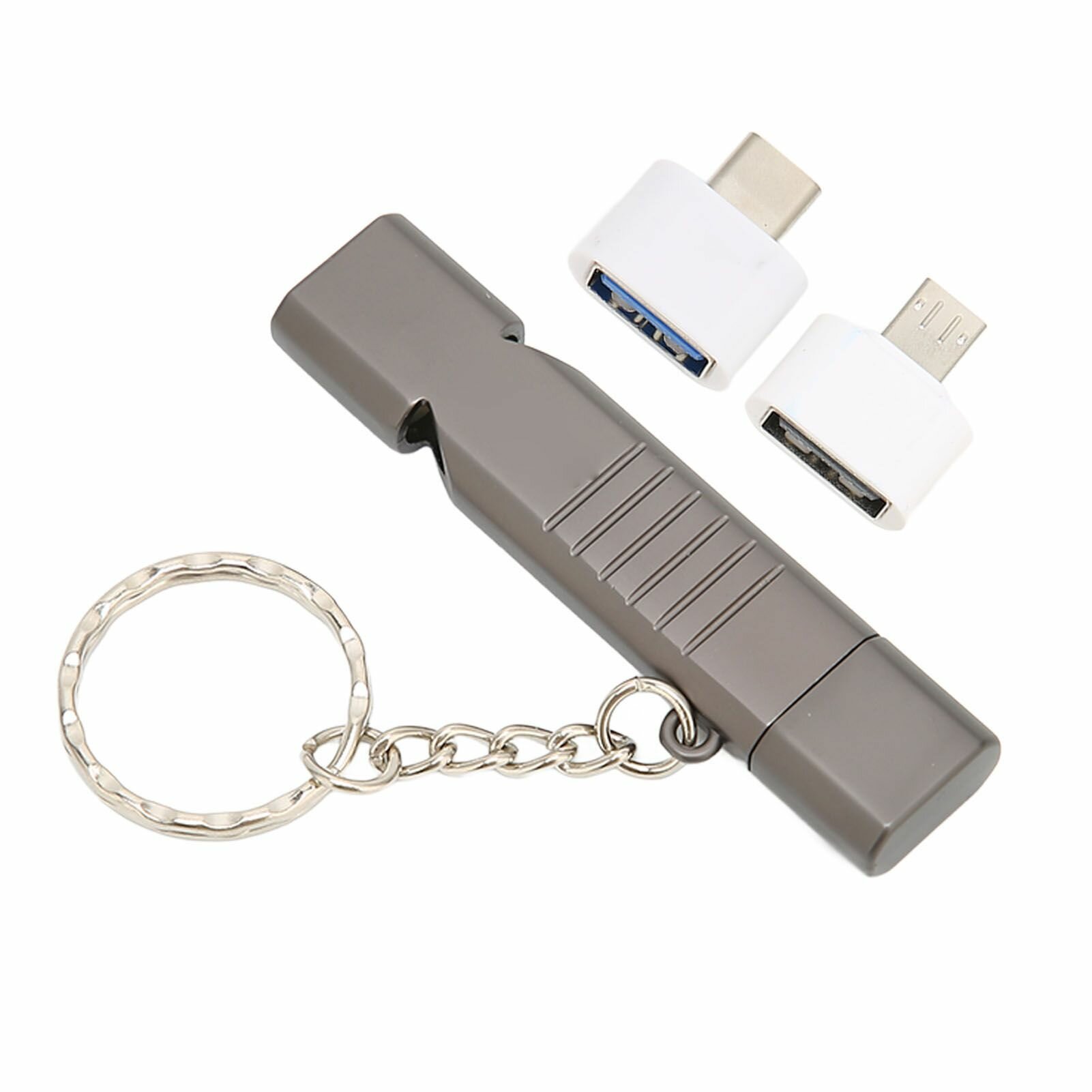 Флешка с SOS-свистком USB3.0 16GB водонепроницаемая (цинк, черный)