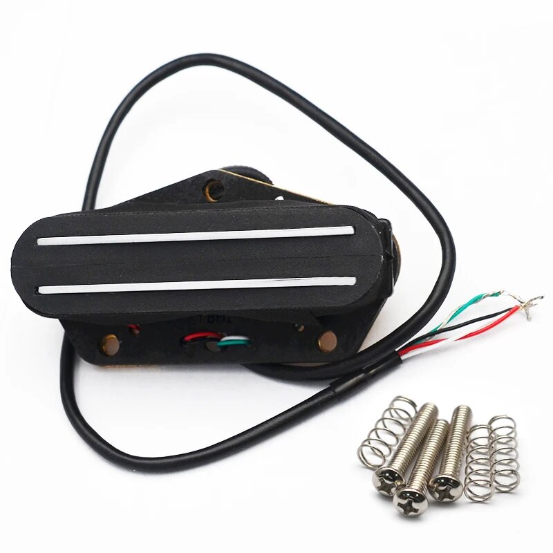 GETMUSIC Хамбакер для электрогитары TL черный с серебряным двойным рельсом 16К