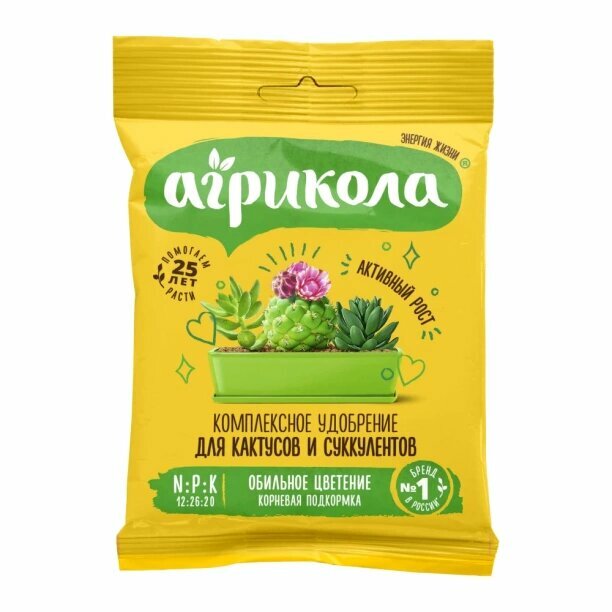 Удобрение для кактусов и суккулентов Агрикола 20 г - 3 штуки
