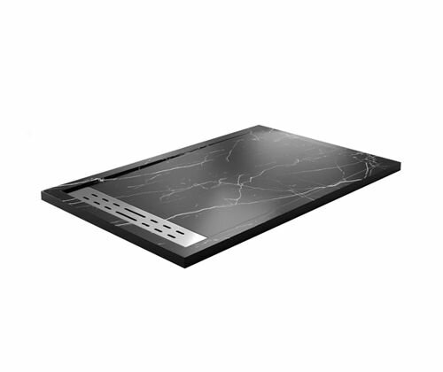 Поддон для душа черный текстура мрамор 140*90 Neime 19T36 WasserKRAFT