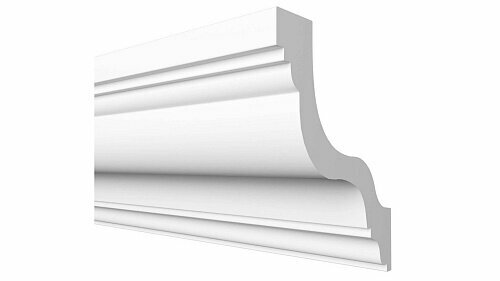 Плинтус потолочный 78x85 мм карниз под покраску полистирол полиуретановый белый 1метр