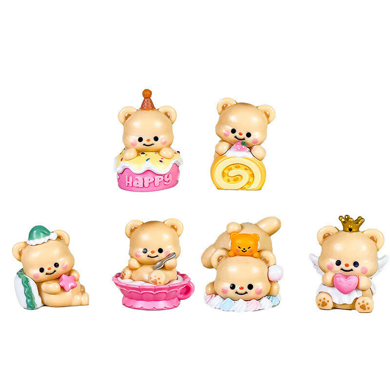 Набор украшений для полки в виде торта донат с медвежонком для десктопа серия гурман милый модель