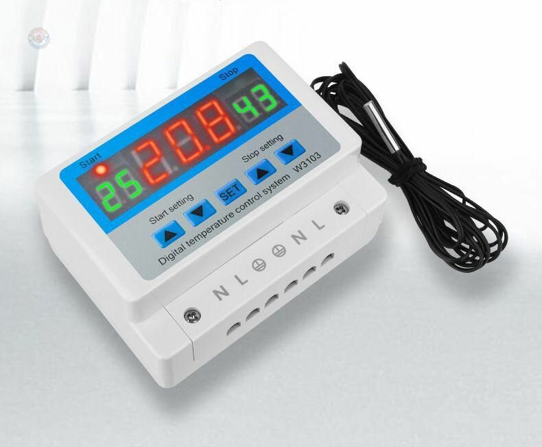 Универсальный терморегулятор Вавилон 5000 Вт, термостат с выносным датчиком 2 м для теплого пола, инкубатора, аквариума, холодильника, котла, брудера, погреба, теплицы, обогревателя, настенный регулятор температуры от -50 до +110 C, 30 А, 6000 Вт пикова