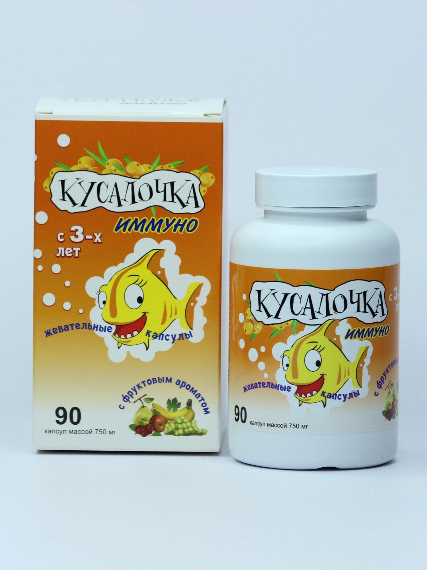 Кусалочка иммуно для детей с 3-х лет жевательные капсулы 750 мг 90 шт БАД