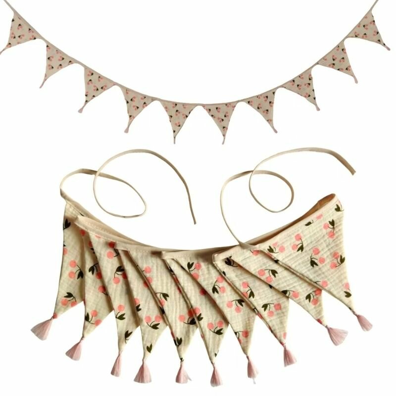 Хлопковые флажки для украшения детской комнаты, винтажные и многоцветные, G