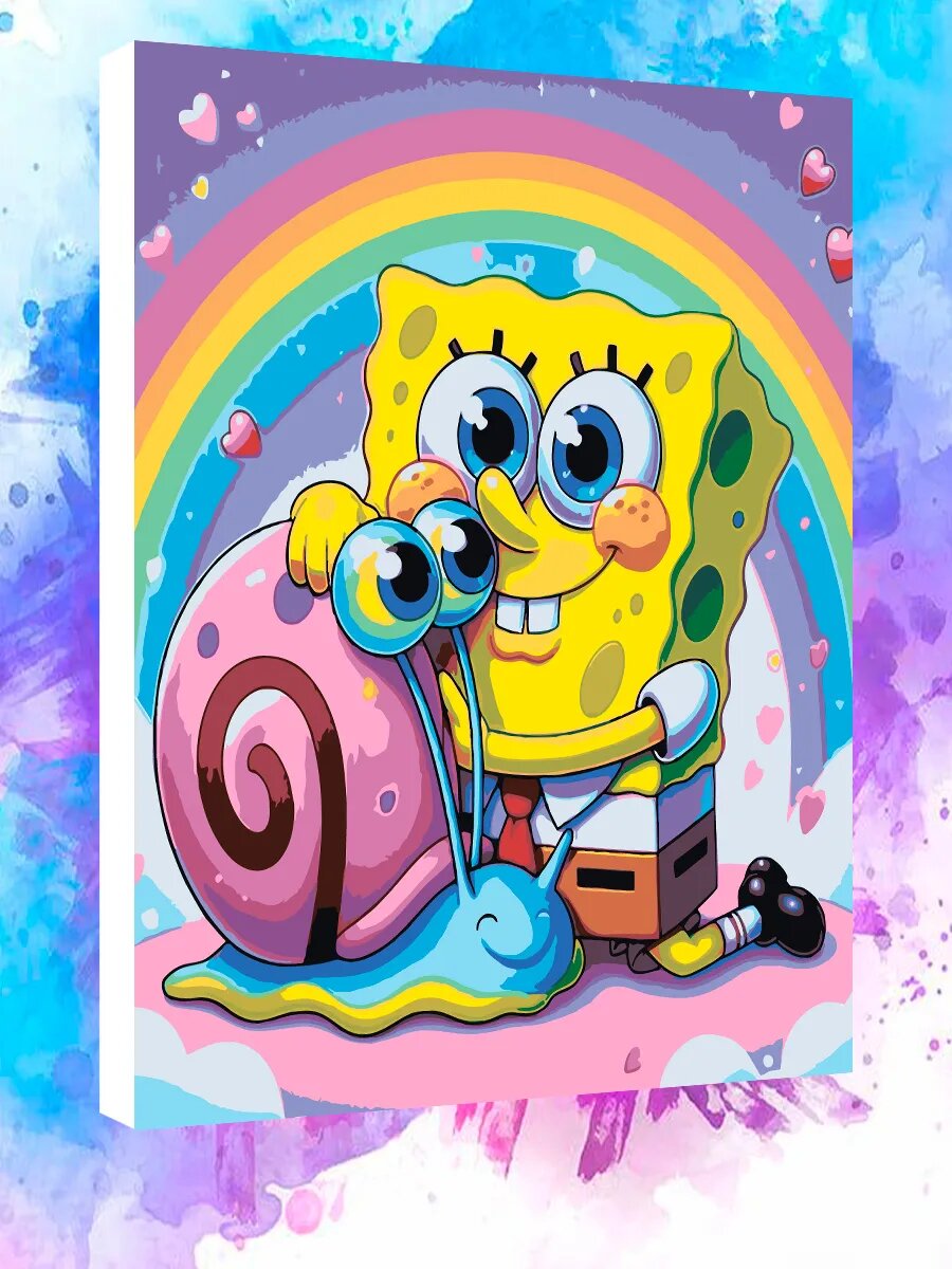 Картина по номерам Губка Боб и Улитка Мультфильм