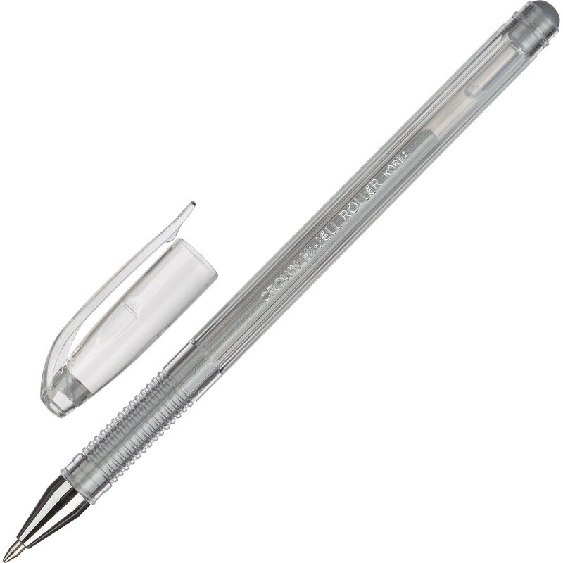 Ручка гелевая неавтомат. серебро металлик CROWN, 0,7мм