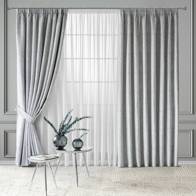 Togas Шторы для комнаты с подхватами "Филардо" жаккард, 300 высота на 260 ширина - 2 шт, подхваты - 2 шт