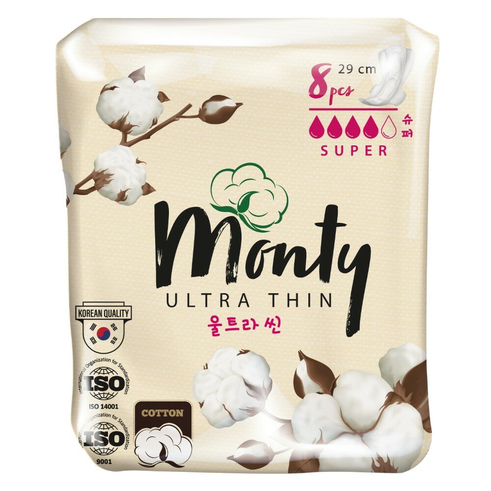 MONTY прокладки ULTRA THIN SUPER PLUS N8