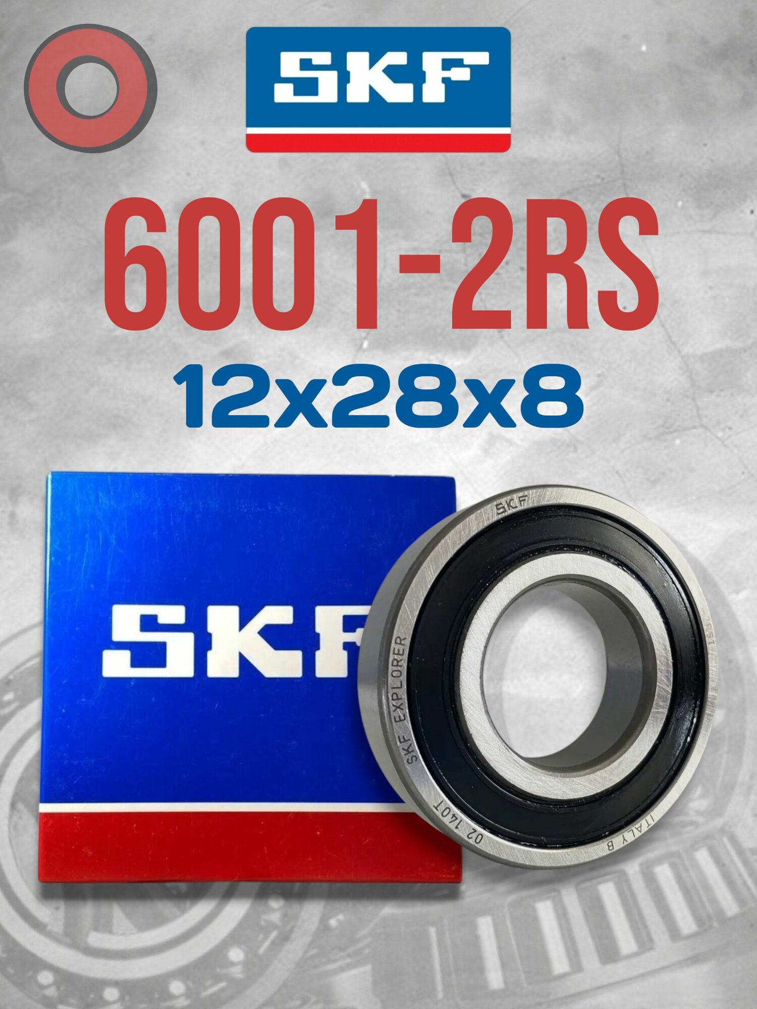 Подшипник SKF 6001 2RSH (12x28x8) Made in ITALY