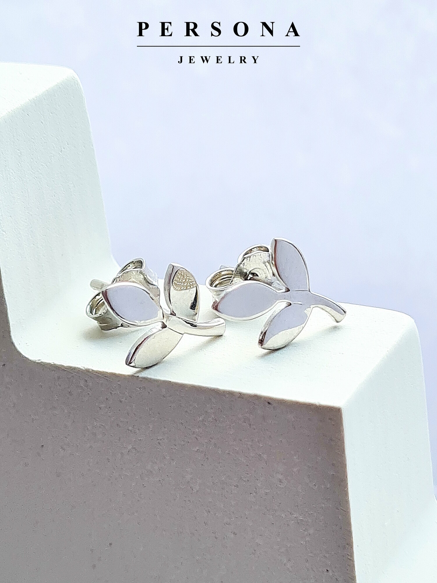 Серьги пусеты, серебро, 925 проба, родирование