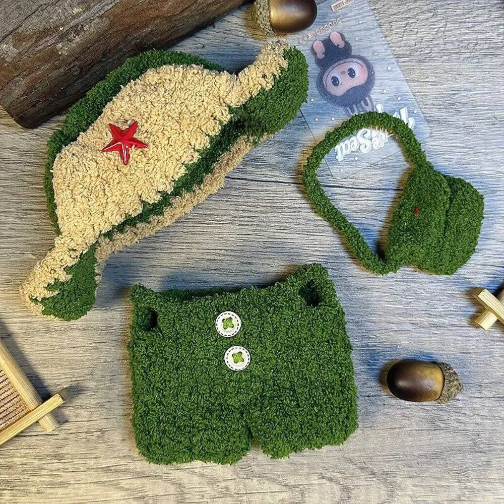 Мягкая игрушка Одежда для кукол лабубу Labubu 17 см костюм военной шинели, 1-3 поколение (без куклы)