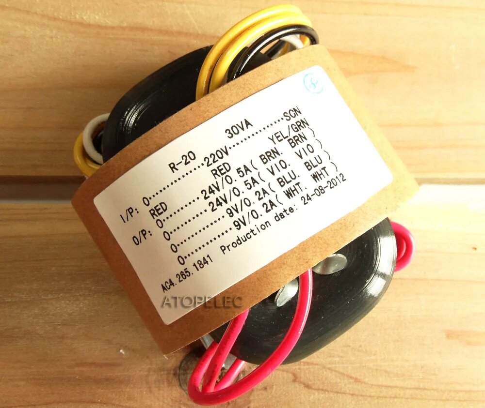 Трансформатор R-Core 30VA 220V, 24Vx2 - 9Vx2