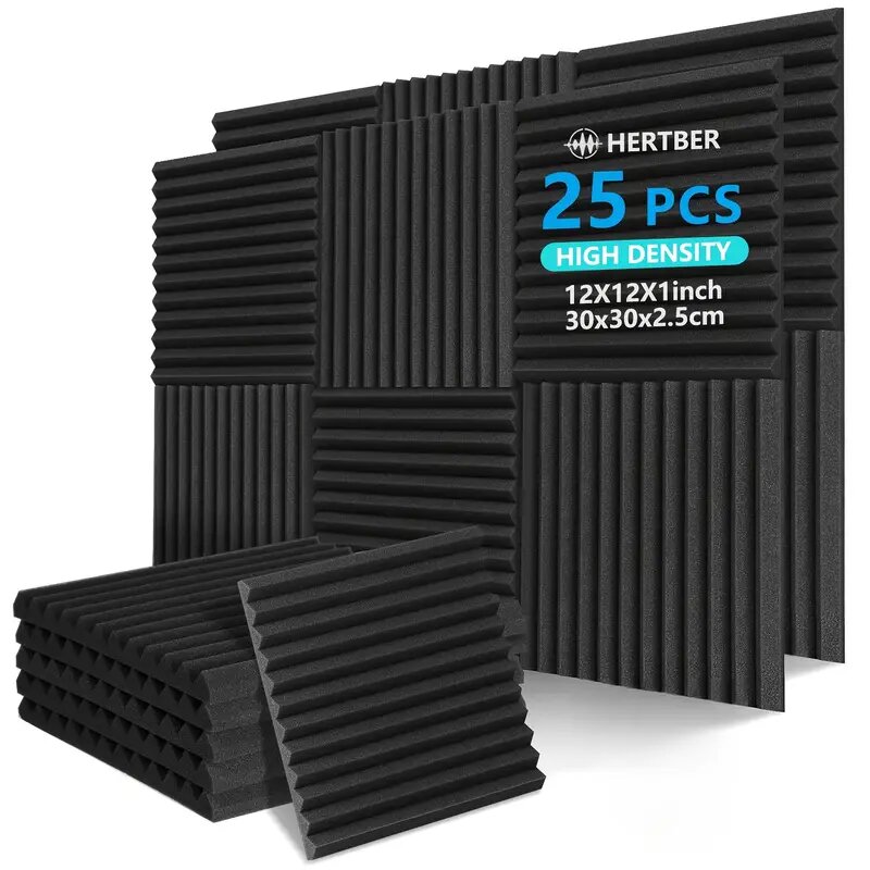 25 кусочков высококачественного звукоизоляционного хлопка 30*30*2.5см