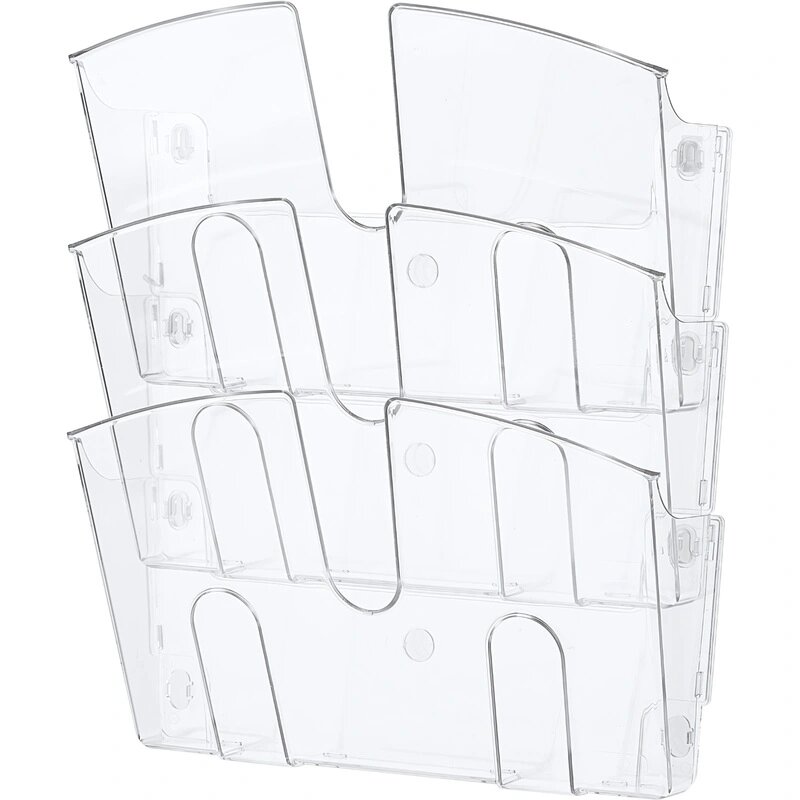 Лоток настенный Attache 3 отделения А4 горизонтальные прозрачный