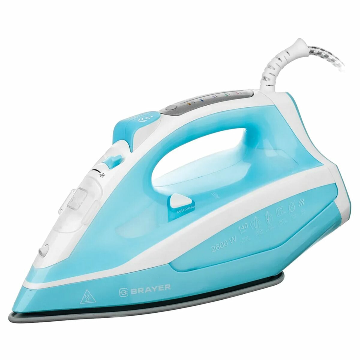 Утюг Brayer BR4000, 2600Вт, керамическое покрытие, самоочистка, антикапля, автоотключение, голубой, 6шт.