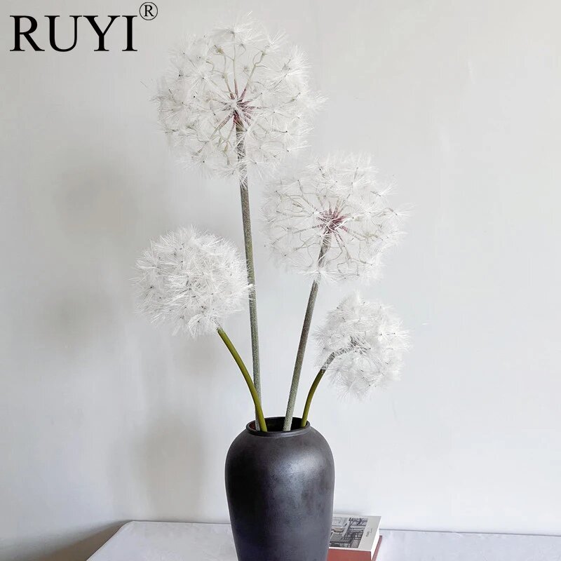 Искусственные цветы одуванчики RUYI, пластик, для украшения, длина 90 см
