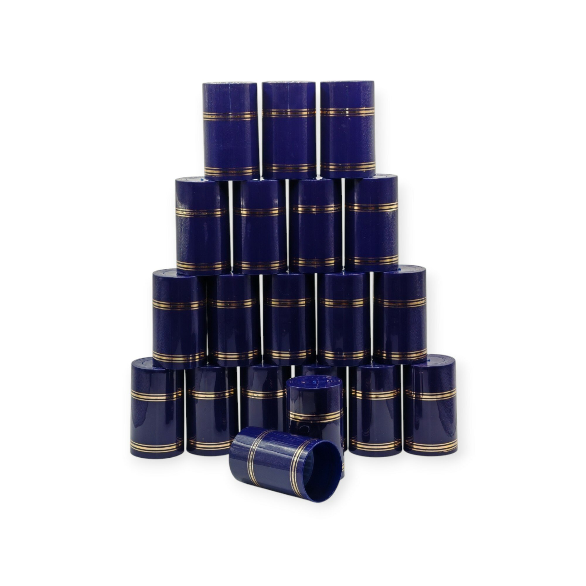 Колпачок Гуала 59 Синий с ободком, с дозатором, набор 20 штук