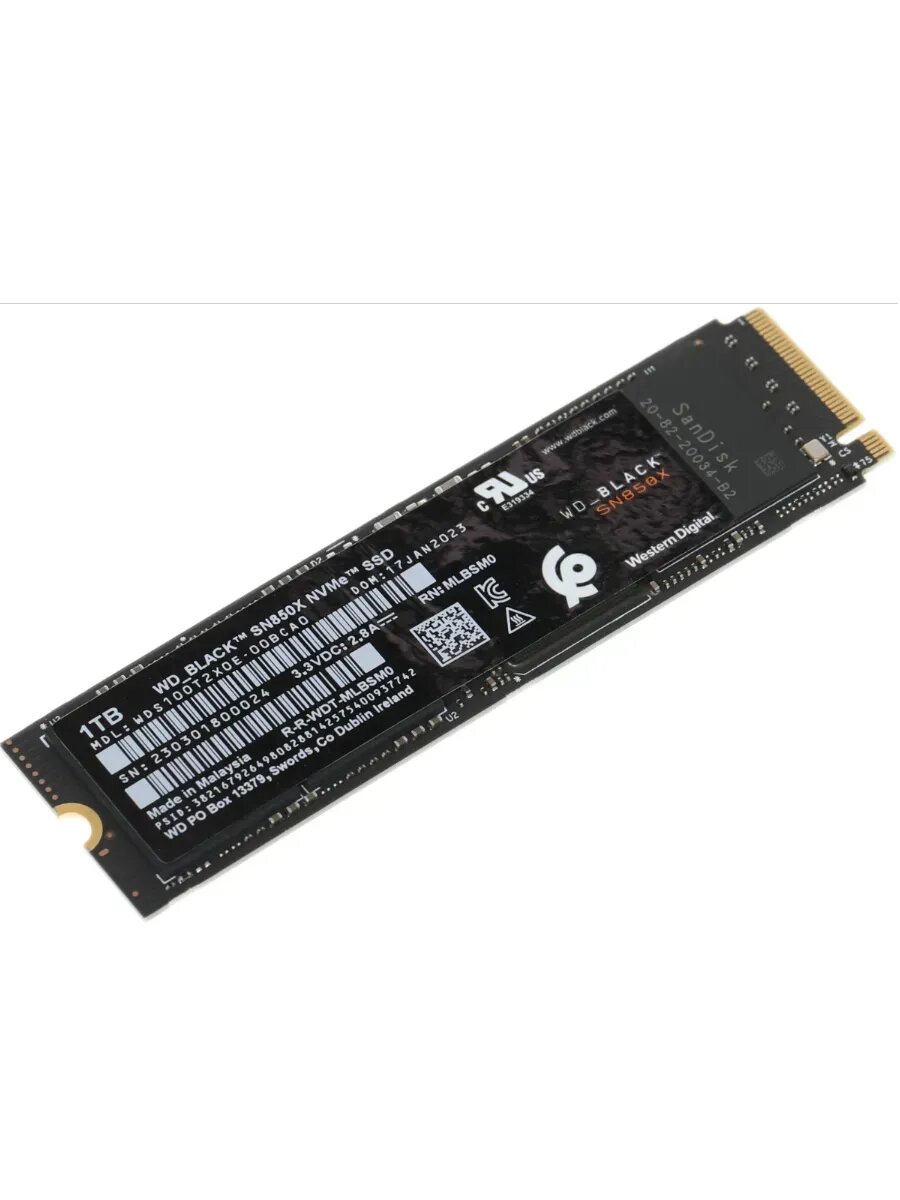 Накопитель SSD PCIe 4.0 x4 1TB Black SN850X M.2 2280