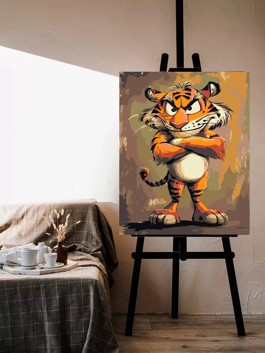 Картина по номерам Мультяшный Тигр Животное