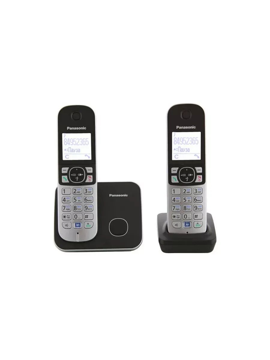 Радиотелефон Dect KX-TG6812RU черный (труб. в компл:2шт)