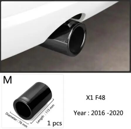 1 шт, хромированная насадка на глушитель выхлопной трубы для BMW F48 X1 2016-2020, 1pc