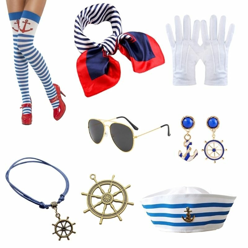 Косплей матросская шляпа Квадратный шарф Матросский костюм-25PLSET801