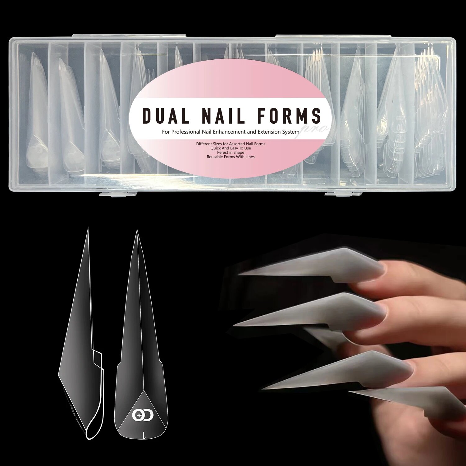 Mybormula 3D формы для наращивания ногтей "Дракон", 140 шт.