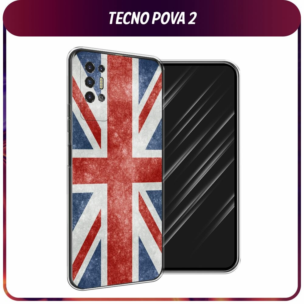 Чехол на Tecno Pova 2 / Текно Пова 2 с принтом "Флаг Великобритании 1"