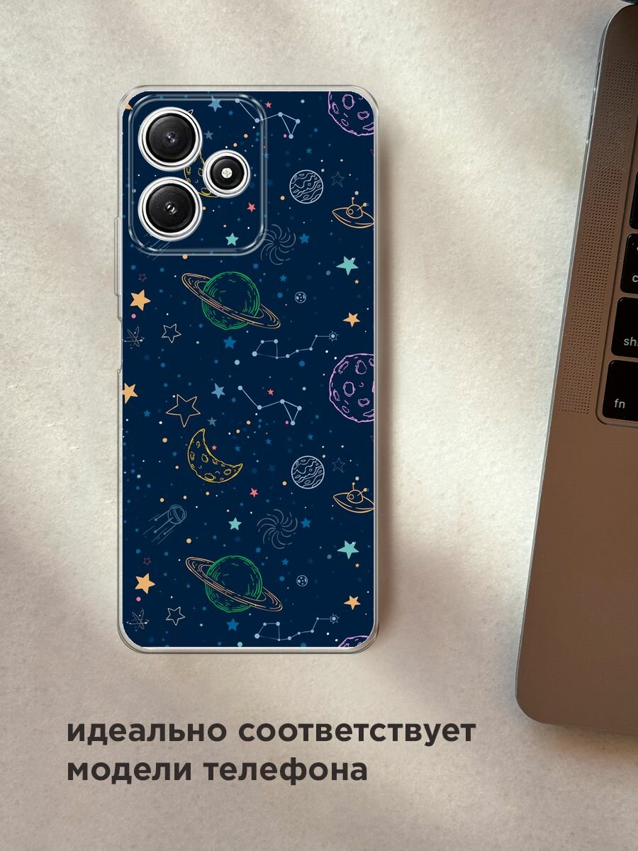 Чехол на Xiaomi Redmi 12 / Сяоми Редми 12 с принтом "Темно-синий космос" — фото 1