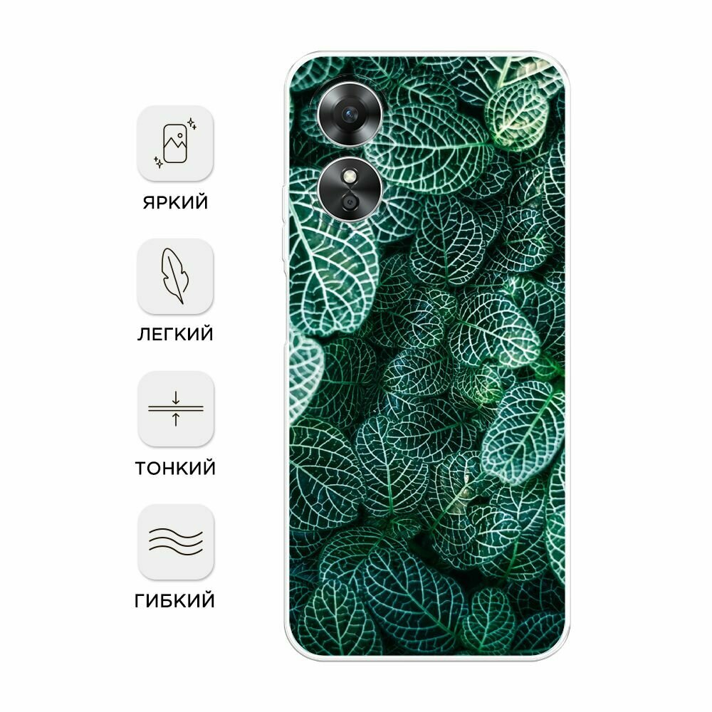 Силиконовыый чехол на Oppo A17 / Оппо A17 с принтом Цветочный узор 20 — фото 1