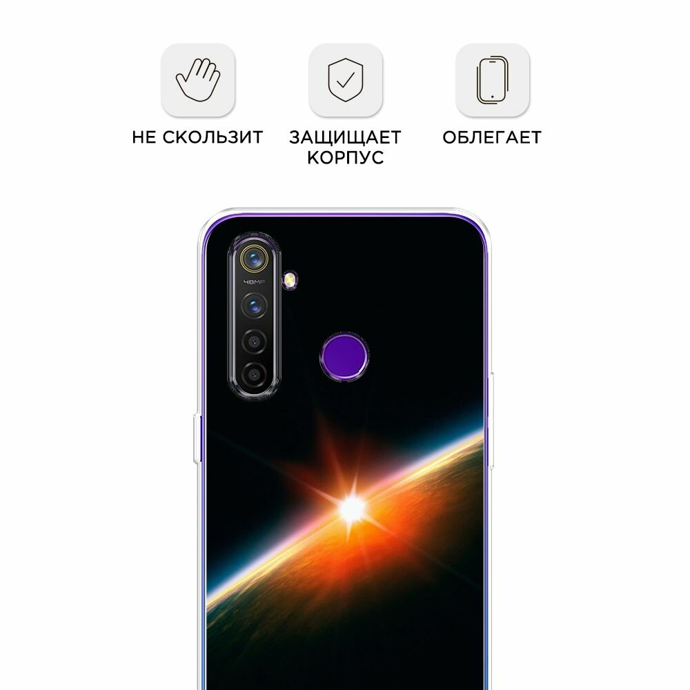 Силиконовый чехол на Realme 5 Pro / Реалми 5 Про с принтом "Космос 9" — фото 1