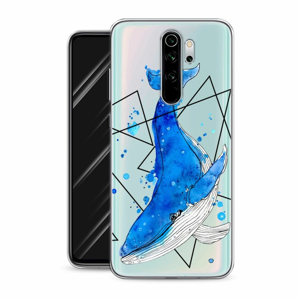 Чехол на Xiaomi Redmi Note 8 Pro / Сяоми Редми Нот 8 Про с принтом "Кит графика", прозрачный — фото 1