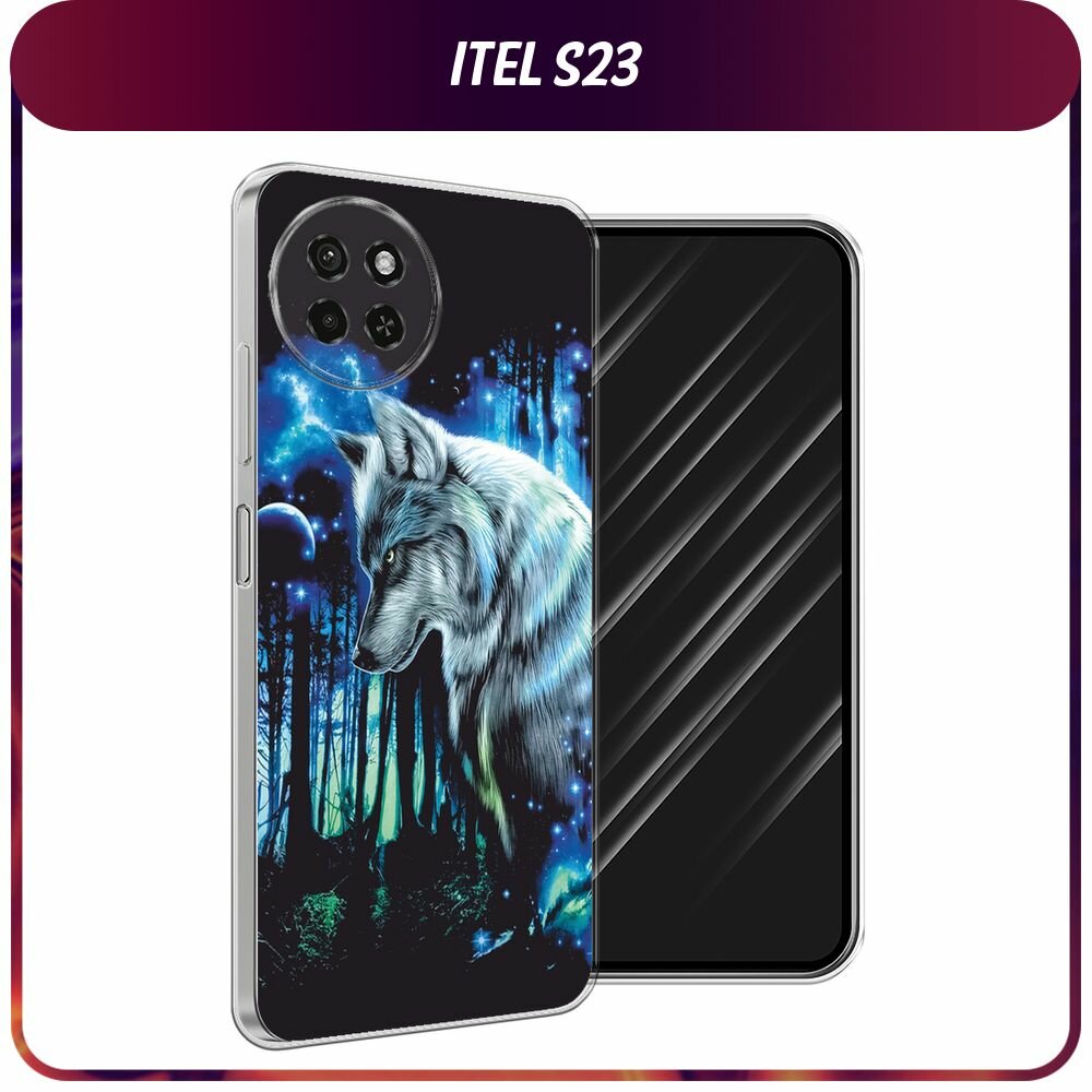 Силиконовый чехол на Itel S23 / Ител S23 с принтом "Сказочный волк"