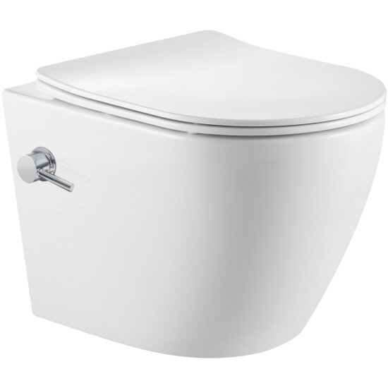 Унитаз Iberica Blanca BILBAO ALTO BIDE подвесной с функцией биде, белый, TORNADO, тонкое сиденье дюропласт, soft cl