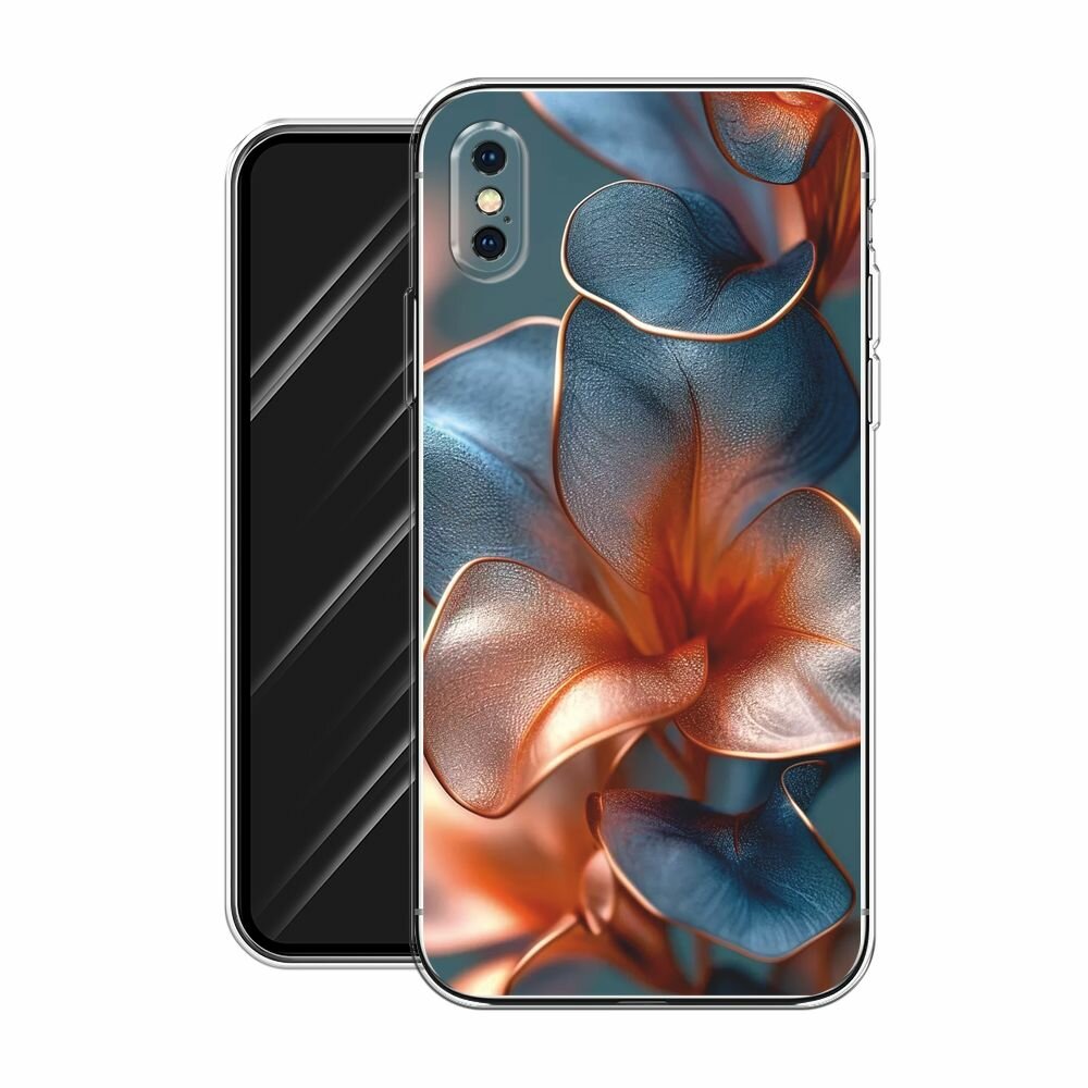 Чехол на Apple iPhone XS Max / Айфон XS Max с принтом "Жемчужные цветы" — фото 1