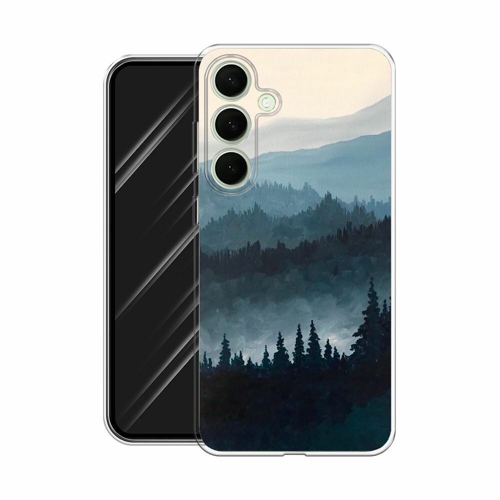 Чехол на Samsung Galaxy S25 Plus / Самсунг S25 Плюс с принтом Туманные горы — фото 1
