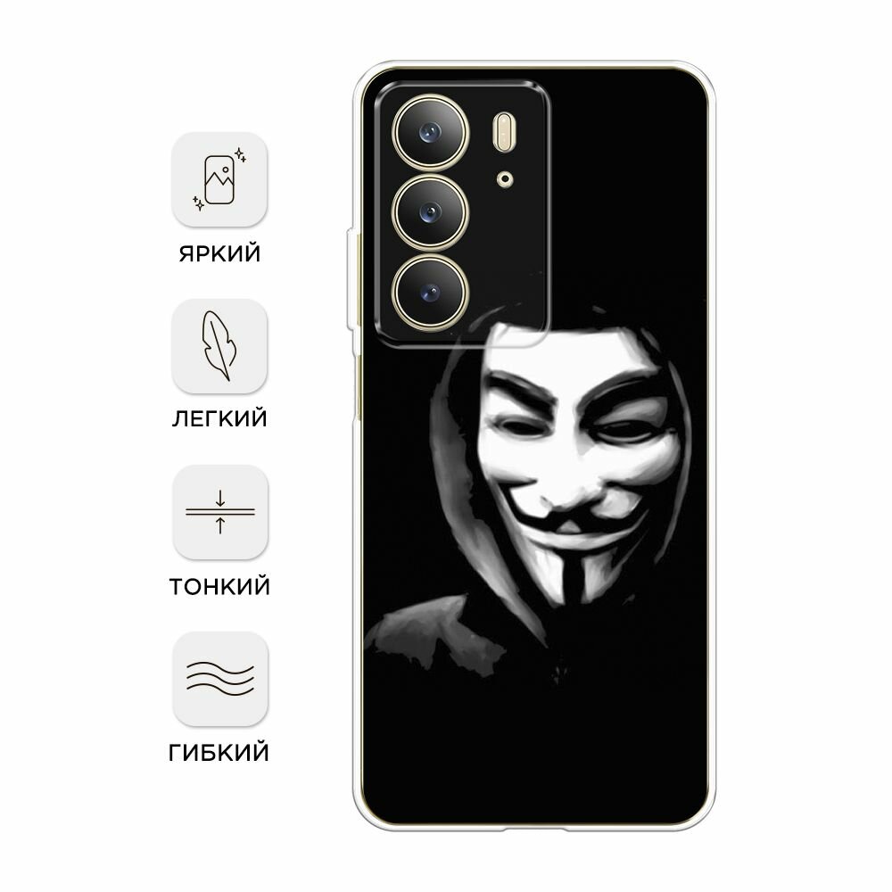 Силиконовый чехол на Realme C75 4G / Реалми C75 4G с принтом "Анонимус" — фото 1